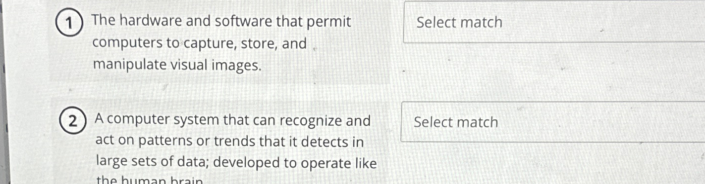 Solved (1) ﻿The hardware and software that permitSelect | Chegg.com
