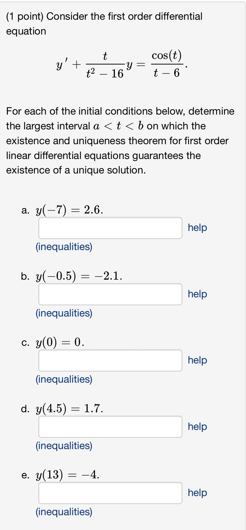 Solved 1 ﻿point ﻿consider The First Order Differential