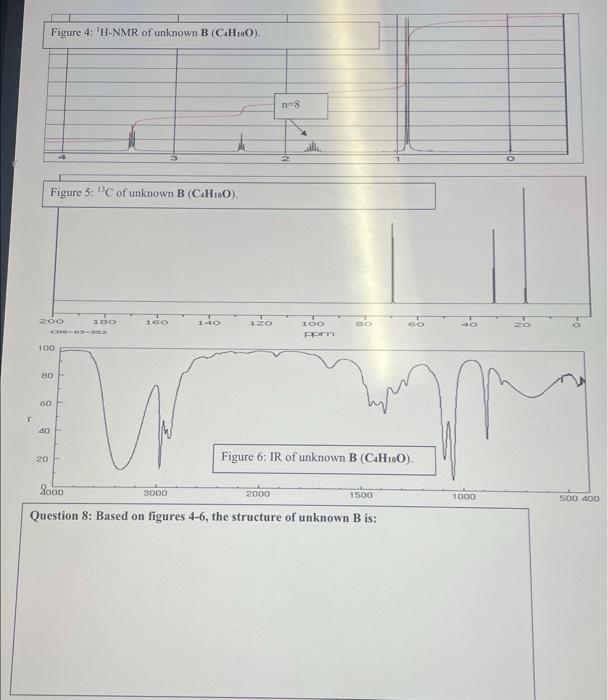 Solved Figure 4: IH−NMR of unknown B(C4H10O). Figure 5:13C | Chegg.com
