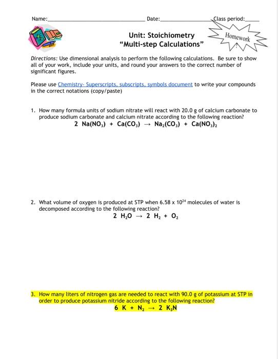 Solved Name: Date: Class period: Homework Unit: | Chegg.com