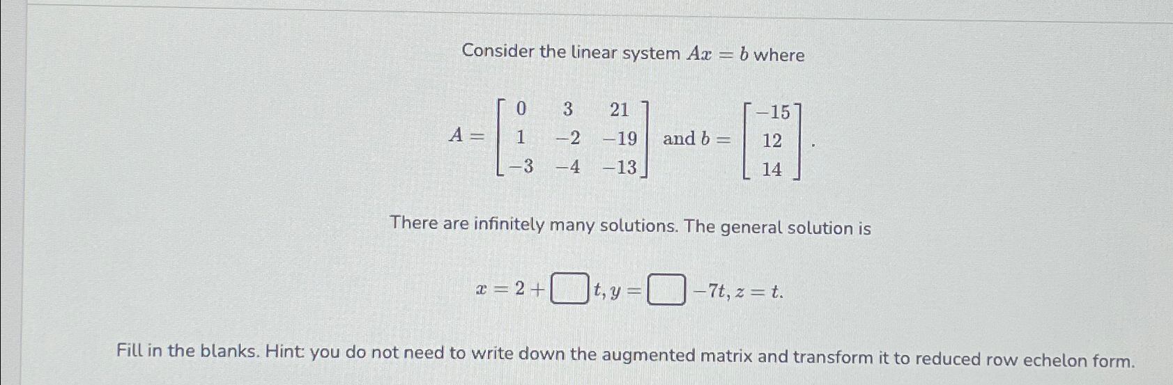 Solved Consider the linear system Ax=b | Chegg.com