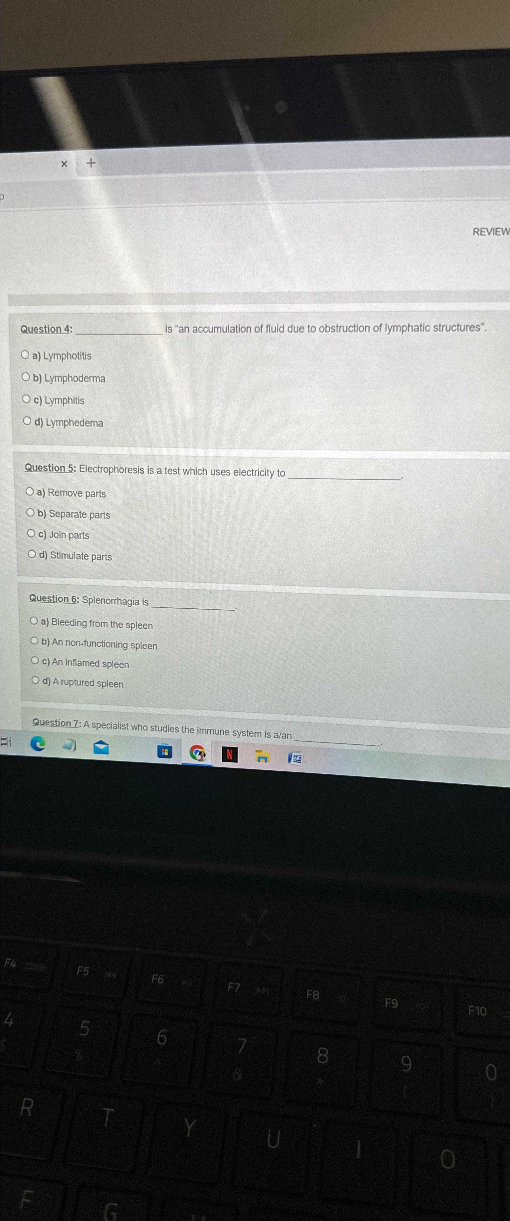 Solved Question 4: is "an accumulation of fluid due to | Chegg.com