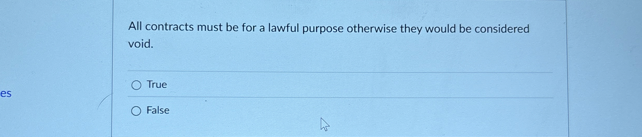 Solved All contracts must be for a lawful purpose otherwise | Chegg.com