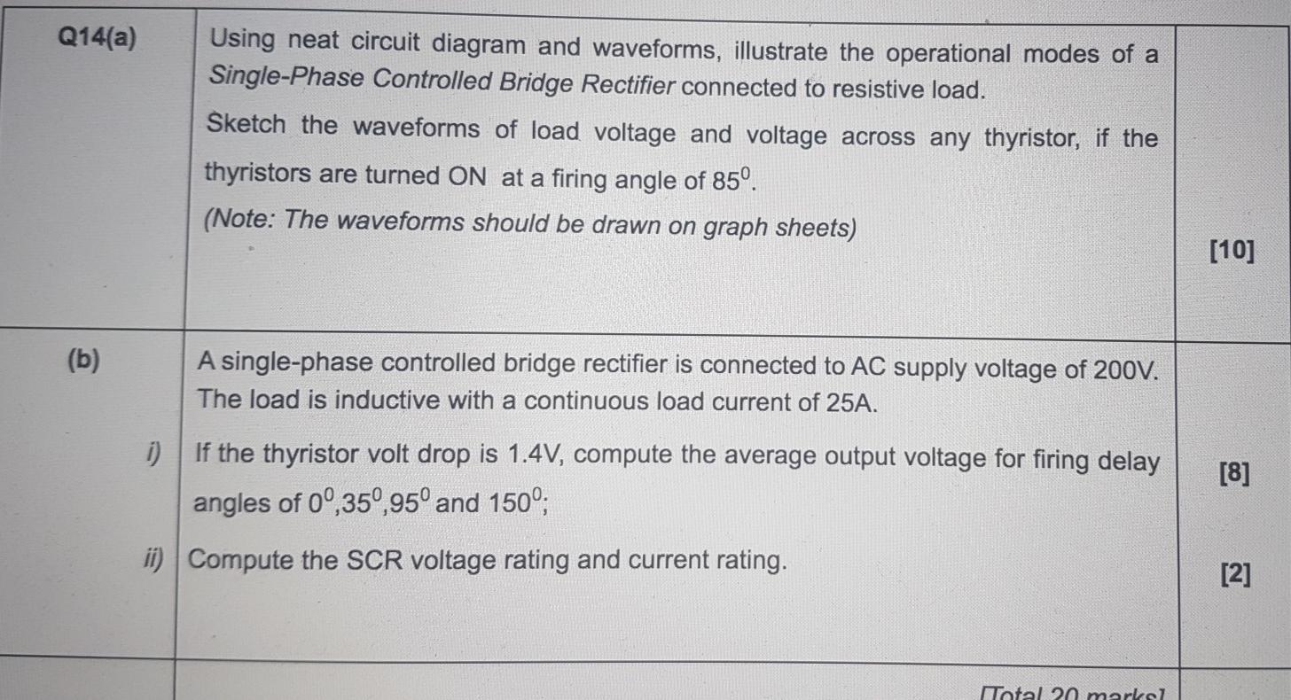 Solved Q14(a) Using neat circuit diagram and waveforms, | Chegg.com