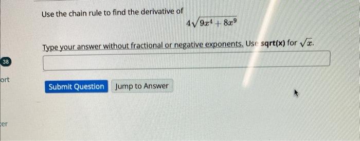 Solved Let f(x)=(x3+4x−1)4 f′(x)= f′(1)=Use the chain rule | Chegg.com Solved Let f(x)=(x3+4x−1)4 f′(x)= f′(1)=Use the chain rule | Chegg.com