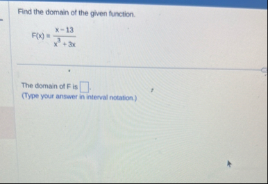 Solved Find the domain of the given | Chegg.com