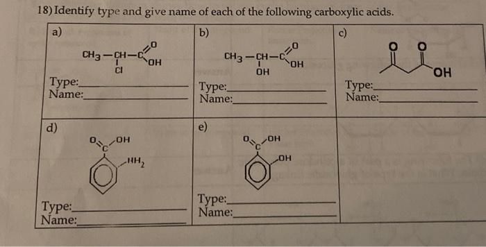 Solved 16) Identify the carboxylic acids, their derivatives | Chegg.com