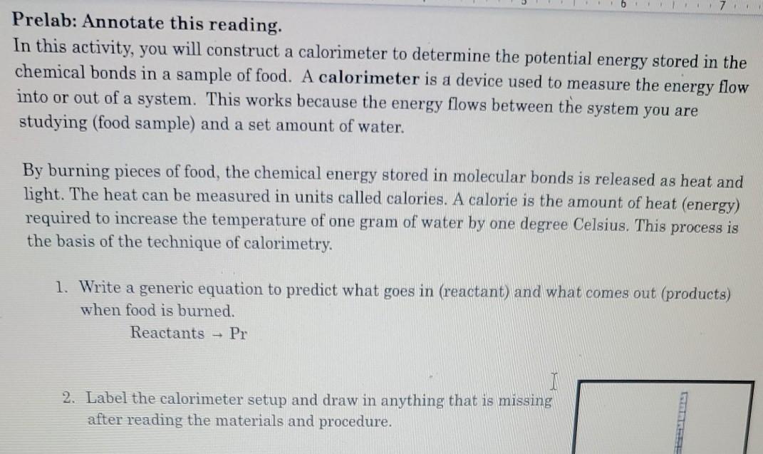 Solved 1.7 Prelab: Annotate this reading. In this activity, | Chegg.com