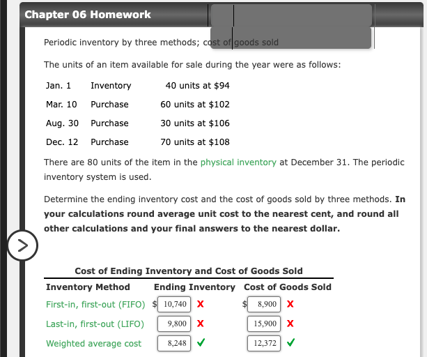 Solved The units of an item available for sale during the | Chegg.com