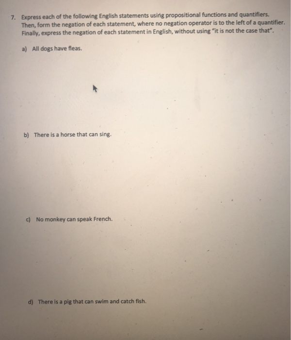 Solved 5 Consider The Following Propositional Function Let