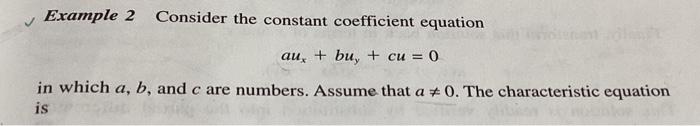 Solved Example 2 Consider the constant coefficient equation | Chegg.com