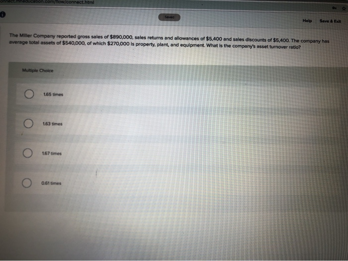 Solved onnectmoucation.com/flow/connect.html Help Save & | Chegg.com
