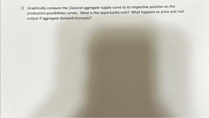Solved 2) Graphically compare the Classical aggregate supply | Chegg.com