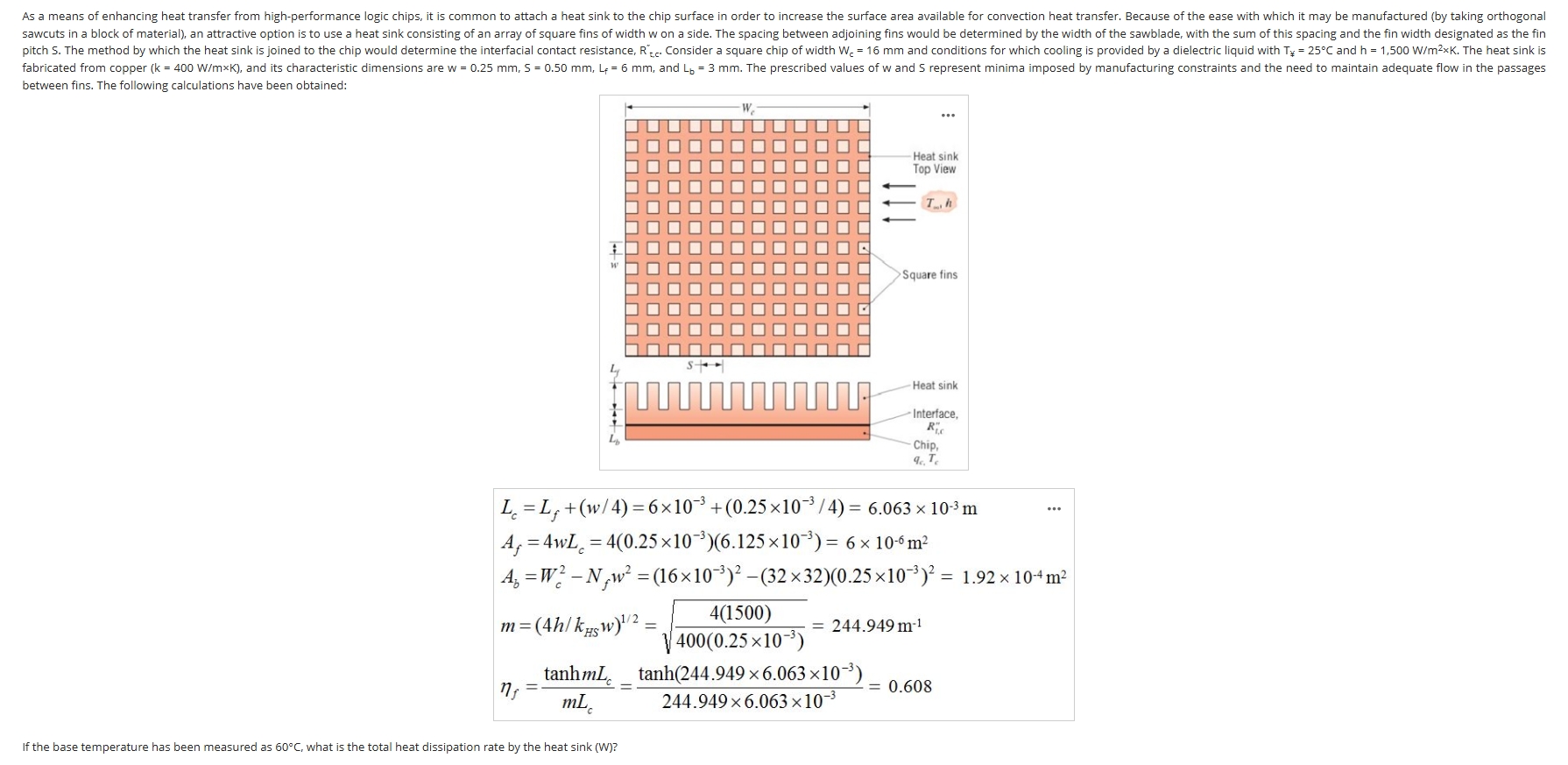 Solved As ﻿a means of ﻿enhancing heat transfer from | Chegg.com