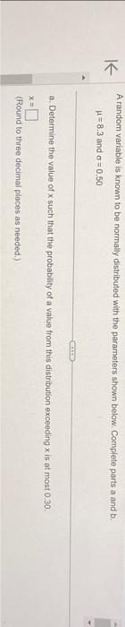 A random variable is known to be normally distributed | Chegg.com