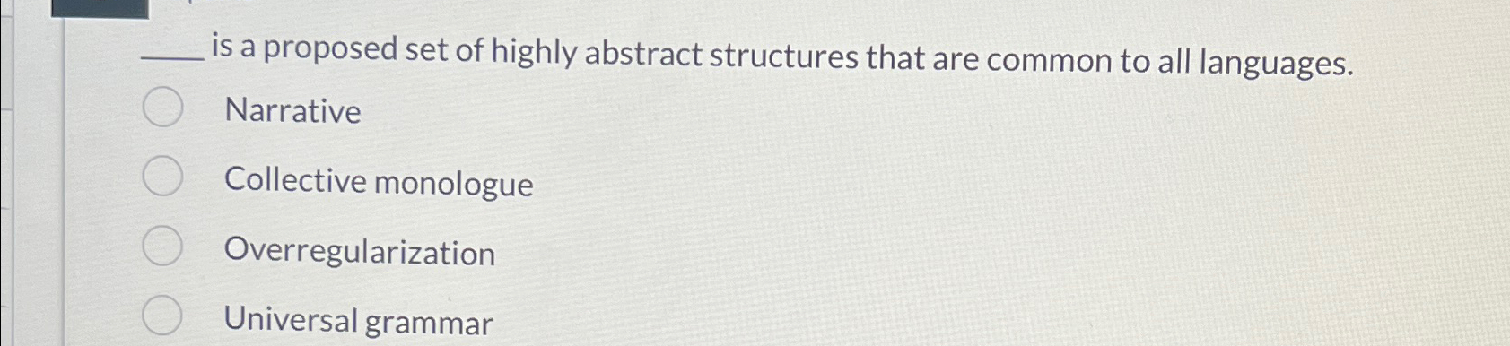 Solved is a proposed set of highly abstract structures that | Chegg.com