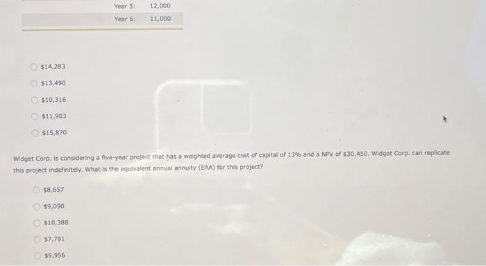 Solved Widget Corp. has to choose between two mutually | Chegg.com
