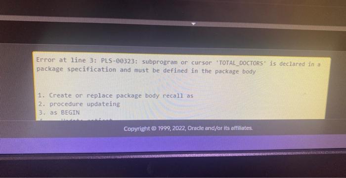 Solved Create or replace package body recall as procedure | Chegg.com