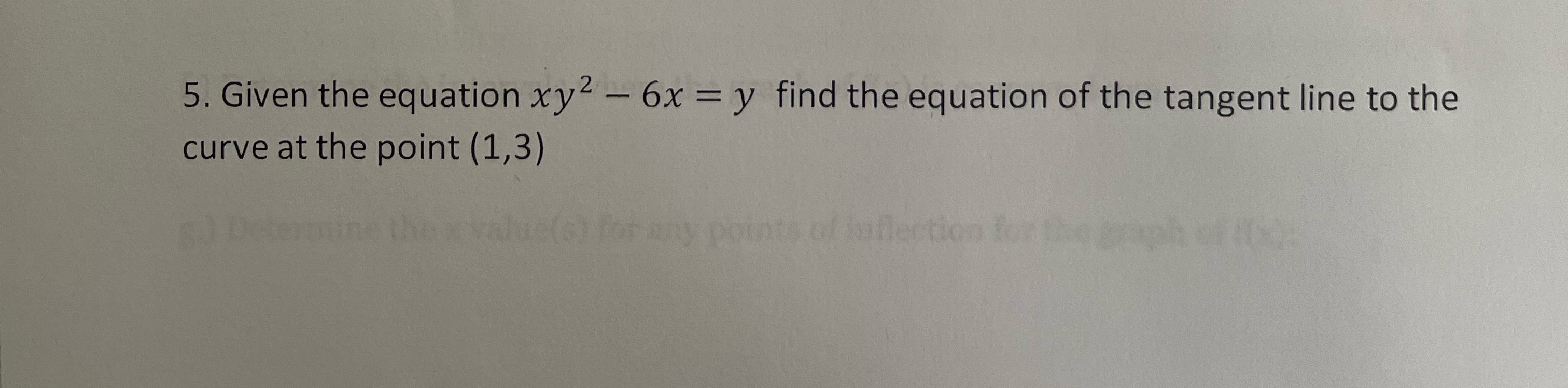 Solved Given the equation xy2-6x=y ﻿find the equation of the | Chegg.com