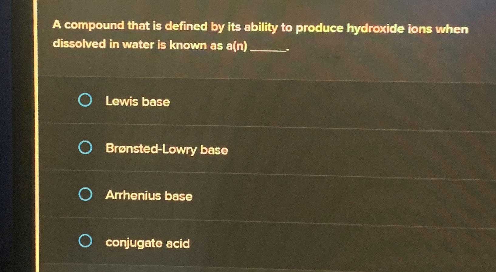 Solved A compound that is defined by its ability to produce | Chegg.com