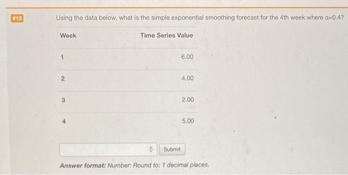 Solved Using the data below, what is the simple exponential | Chegg.com
