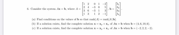 Solved 6. Consider the system Ax=b, where | Chegg.com