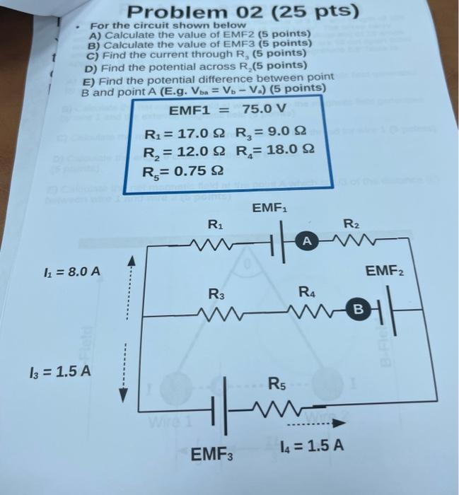 Solved Problem 02 (25 pts) For the circuit shown below A) | Chegg.com