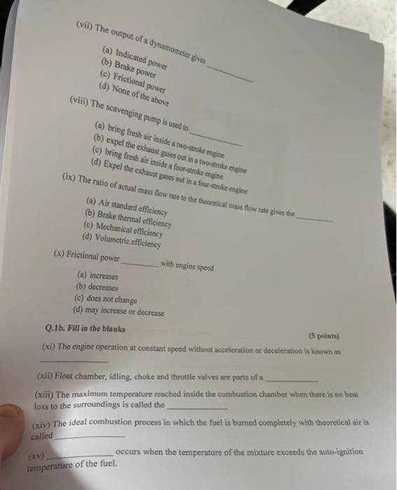 Q.1a. Pick the right answer from the choices | Chegg.com