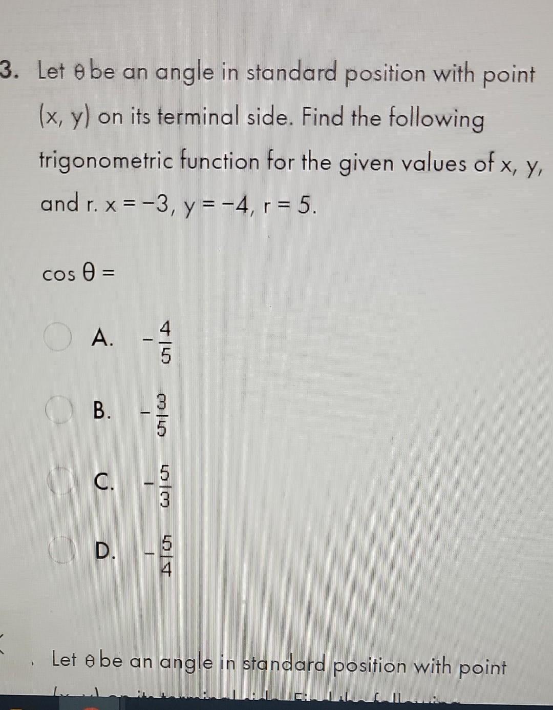 Solved Name the quadrant or quadrants where the terminal | Chegg.com