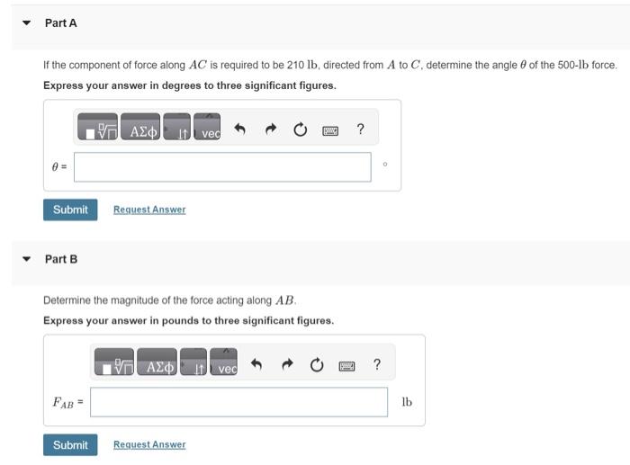Solved The 500-lb force is to be resolved into two | Chegg.com