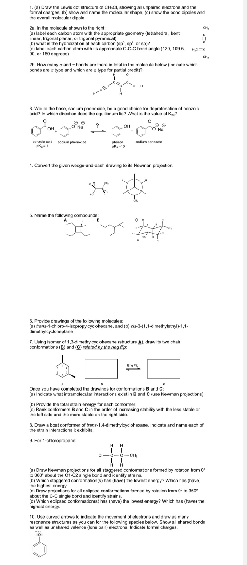 (a) ﻿Draw the Lewis dot structure of CH3Cl, ﻿showing | Chegg.com