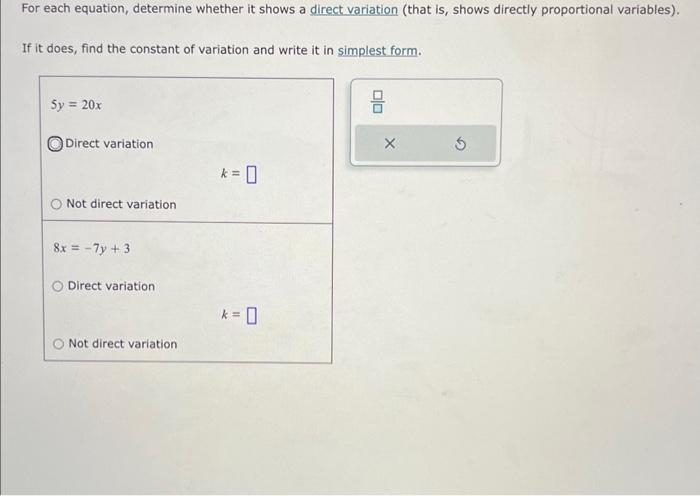Solved For each equation, determine whether it shows a | Chegg.com