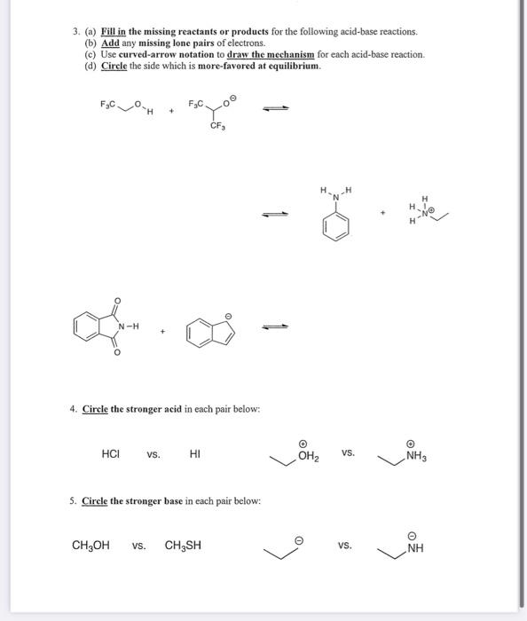 Solved 3. (a) Fill in the missing reactants or products for | Chegg.com