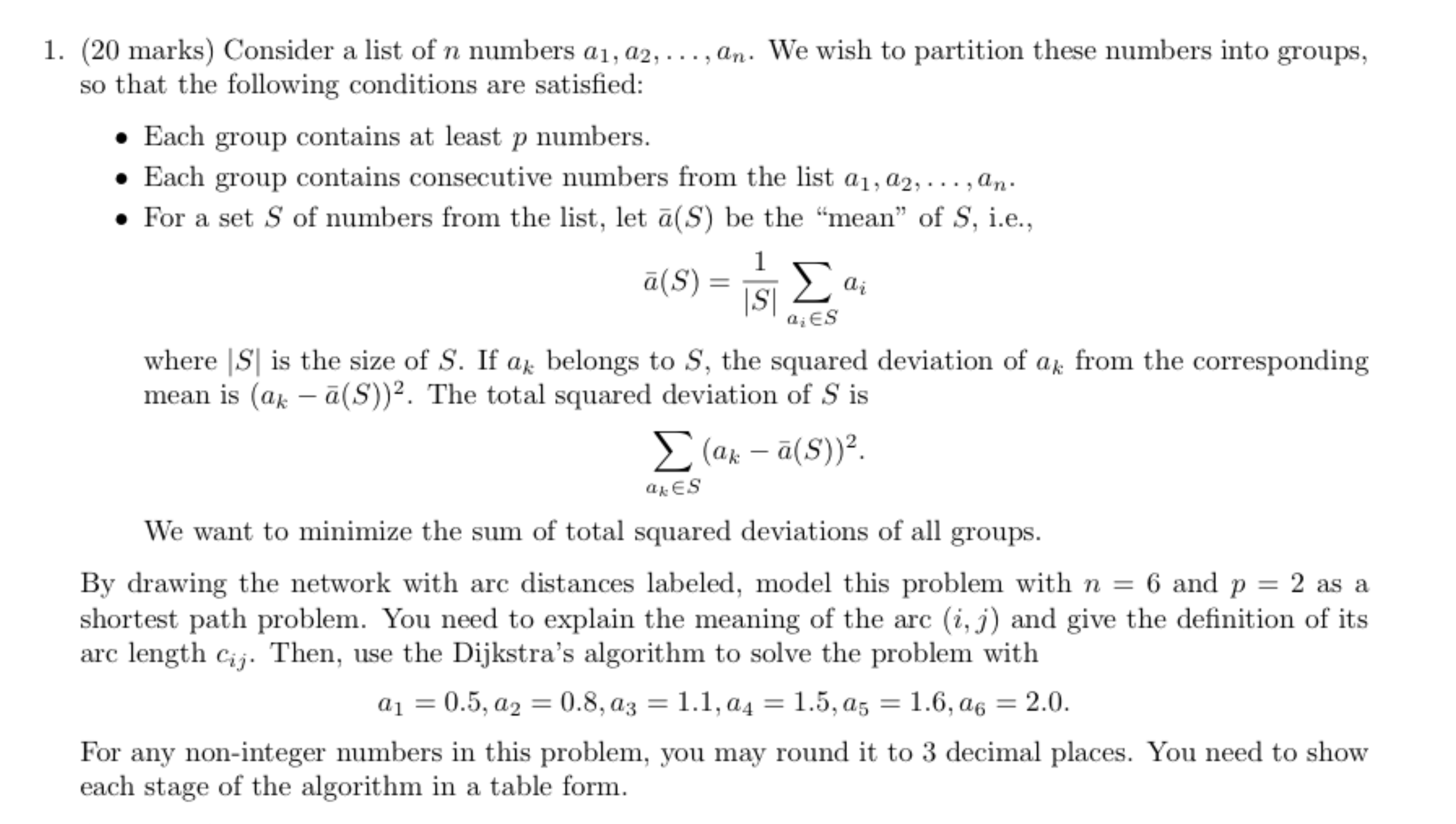 Solved (20 ﻿marks) ﻿Consider a list of n ﻿numbers | Chegg.com