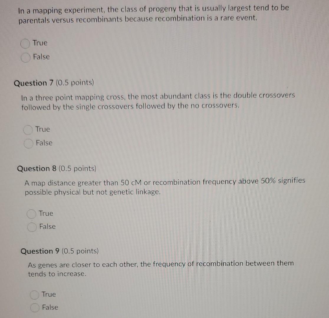 Solved In a mapping experiment, the class of progeny that is | Chegg.com