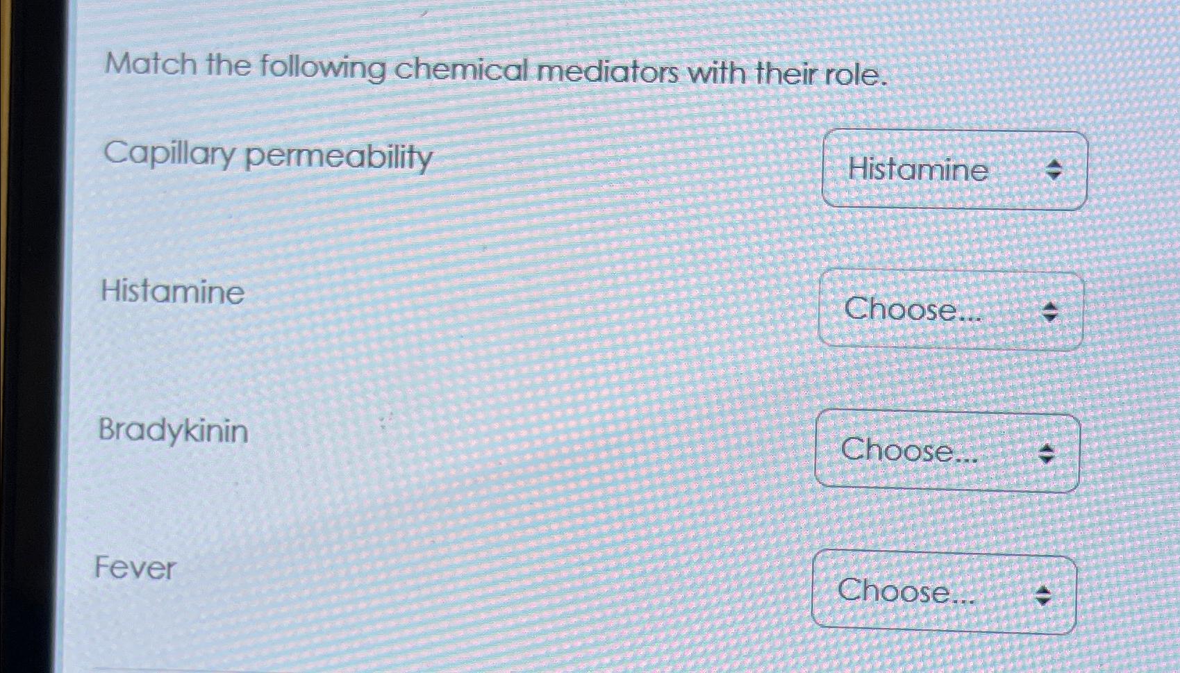 Solved Match the following chemical mediators with their | Chegg.com