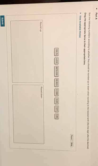 Solved Part A Sort the following numbers according to | Chegg.com