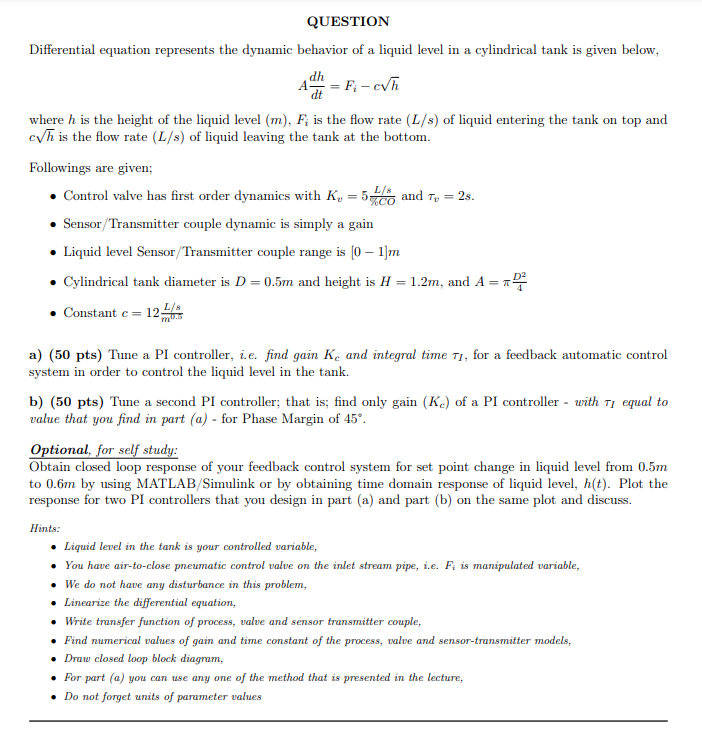 Solved QUESTIONDifferential equation represents the dynamic | Chegg.com