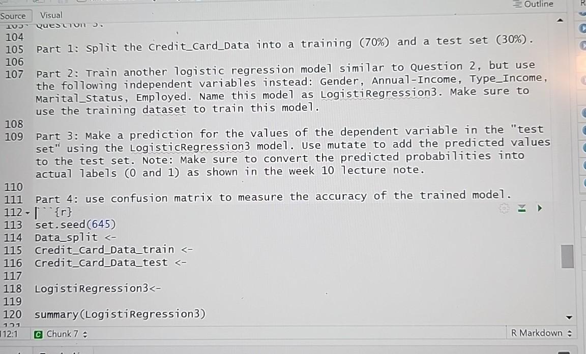 Solved OutlineSource VisualIVJ Yuestivi 3.104105 ﻿Part 1: | Chegg.com