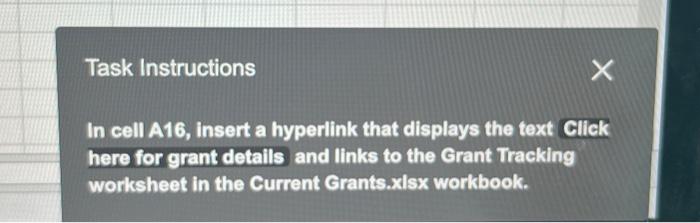 Solved Task Instructions In cell A16, insert a hyperlink | Chegg.com