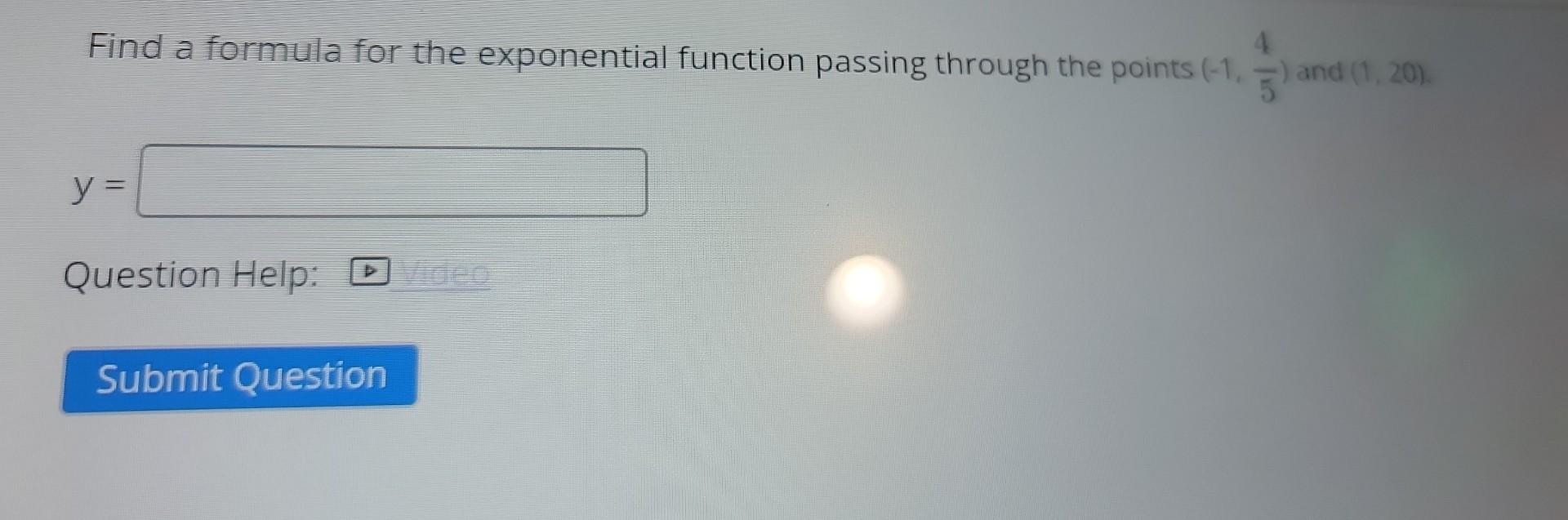 Solved Find a formula for the exponential function passing | Chegg.com