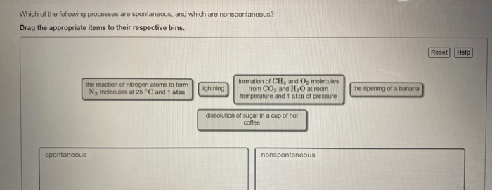 Solved Which of the following processes are spontaneous, and | Chegg.com