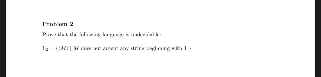 Solved Problem 2Prove that the following language is | Chegg.com