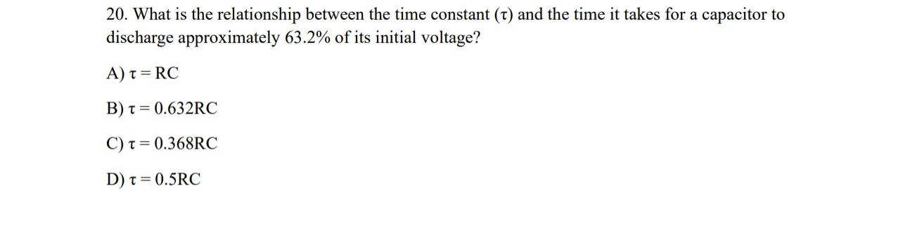 Solved What is the relationship between the time constant | Chegg.com