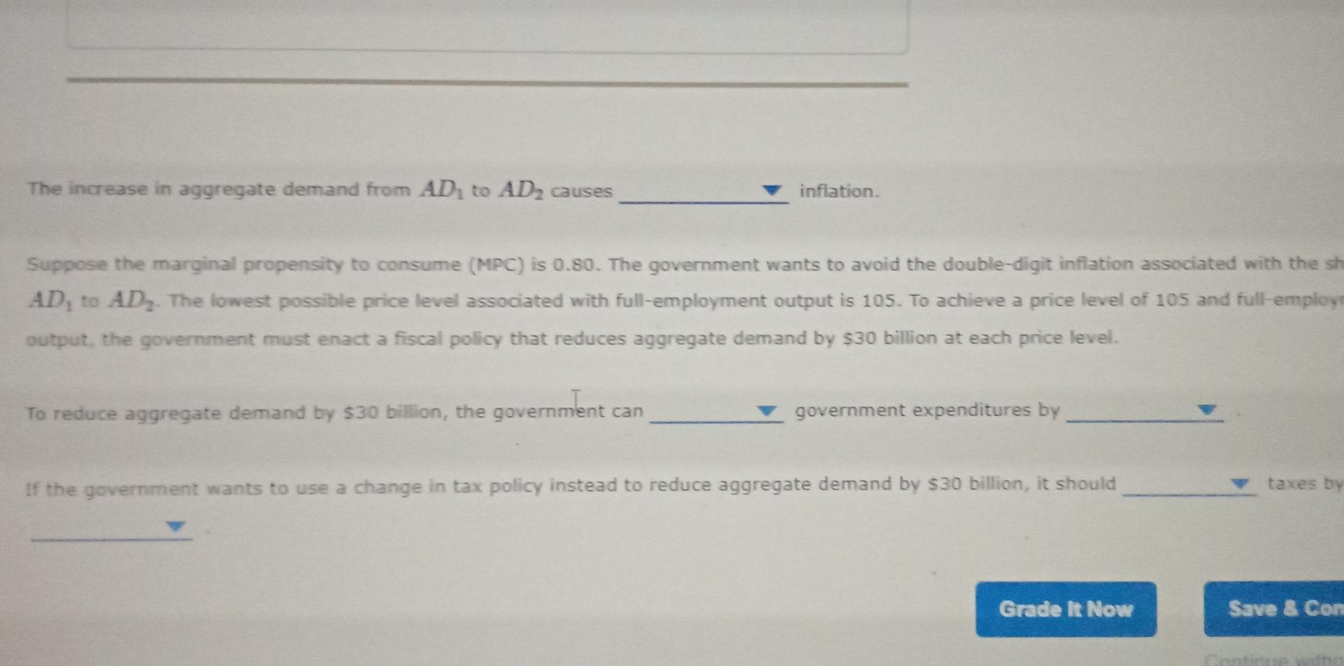 Solved 12. Using fiscal policy to fight inflation Consider | Chegg.com