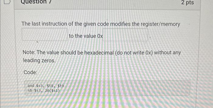 Solved For the next 5 questions, use the following register | Chegg.com
