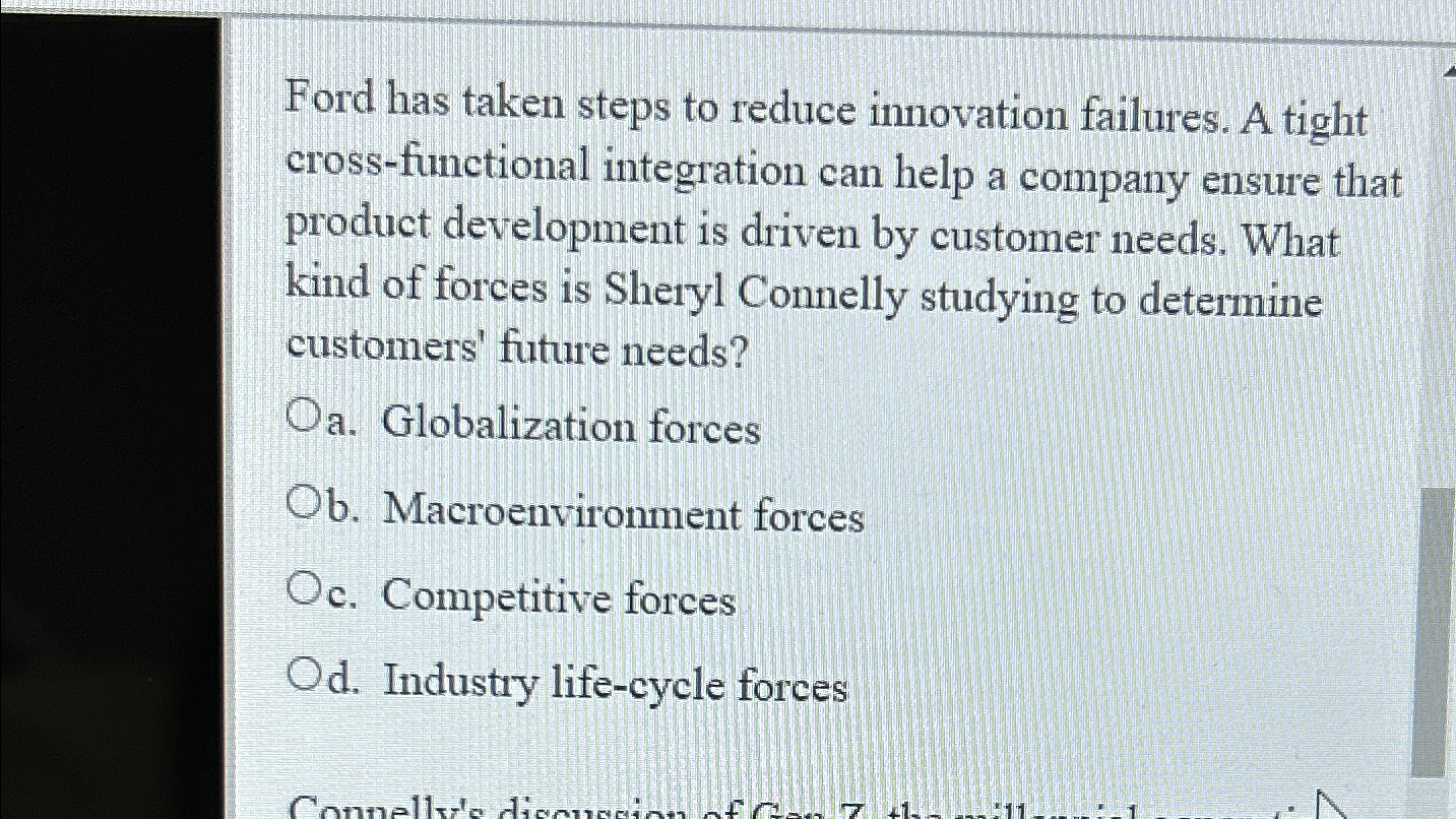 Solved Ford has taken steps to reduce innovation failures. A | Chegg.com