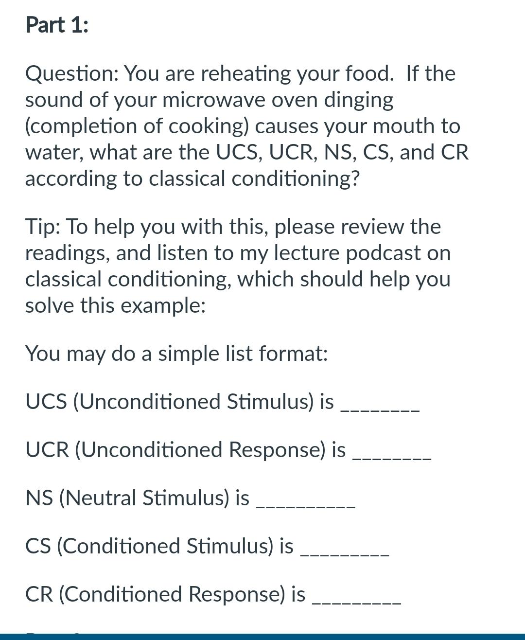 Solved Part 1:Question: You are reheating your food. If the | Chegg.com