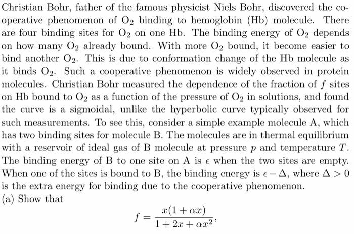 Christian Bohr, father of the famous physicist Niels | Chegg.com