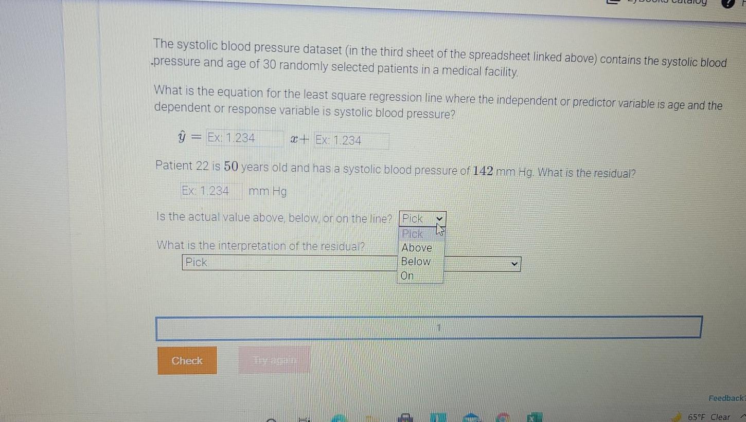 Solved The Systolic Blood Pressure Dataset in The Third Chegg